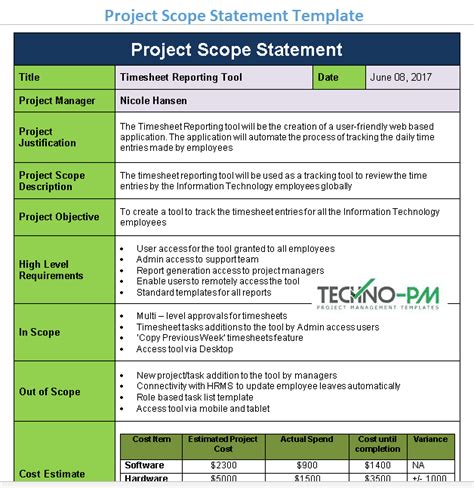Project Scope Statement Template Define Your Project Boundaries