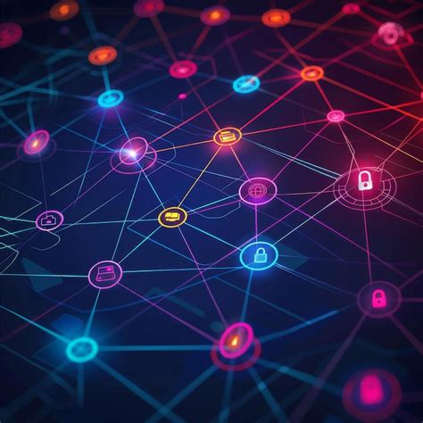 Premium Photo Abstract Digital Network With Glowing Nodes And Connections Represents Data Flow