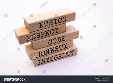Wooden Blocks Words Ethics Respect Code Stock Photo 2221623543 Shutterstock
