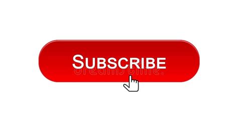 Subscribe Web Interface Button Clicked With Mouse Cursor Red Color Online Stock Illustration