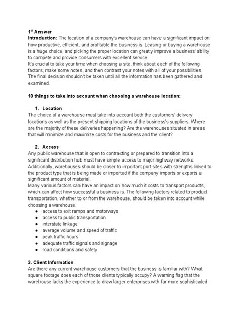 warehouse management pdf warehouse logistics