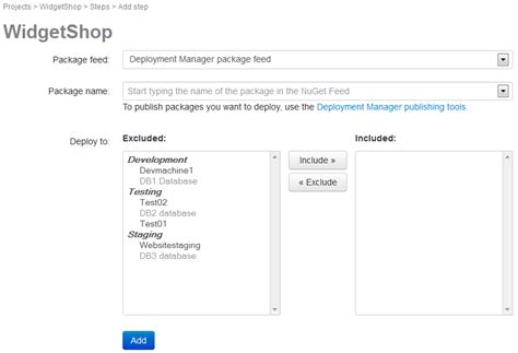 Configuring A Package Step Deployment Manager 2 Product Documentation