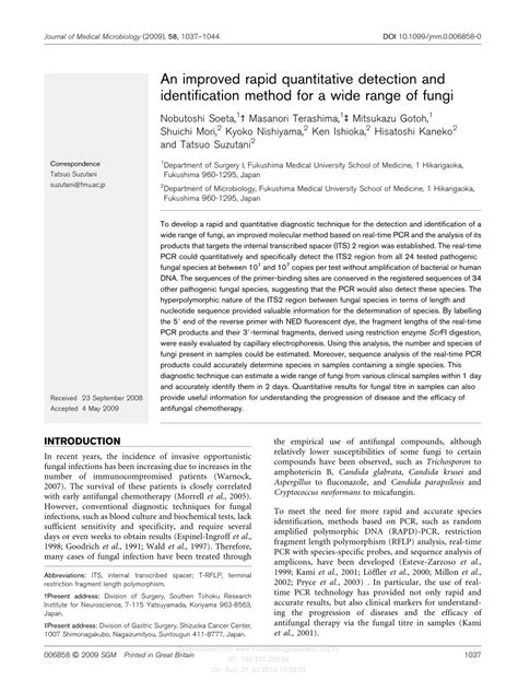 Pdf An Improved Rapid Quantitative Detection And Identification