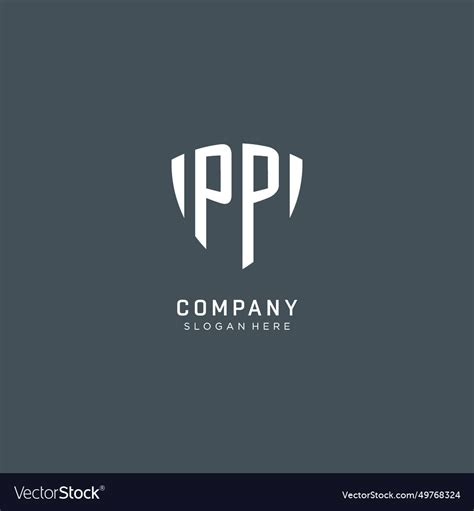 Initials Pp Logo Shield Guard Shape Creative Logo Vector Image