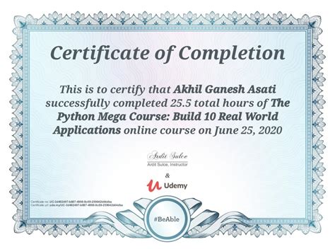 Akhil Ganesh Asati On Linkedin Python Udemycourse
