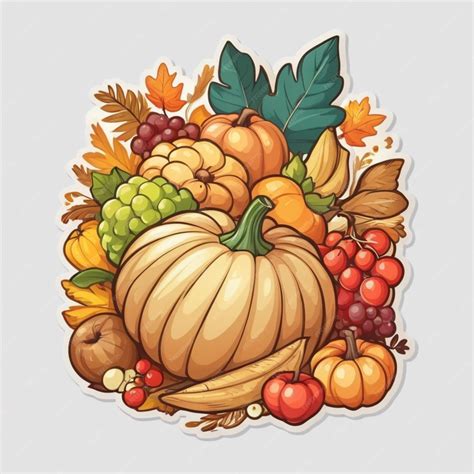 Premium Vector Cornicopia Cartoon Vector Background