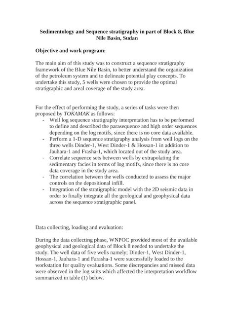 Doc Sedimentology And Sequence Stratigraphy In Part Of Block 8[1] Dokumen Tips