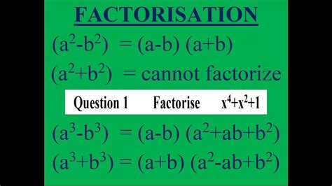Olympiad Technics Questions Mathematics Algebra Factorisation