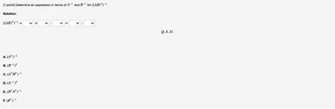 Solved 1 Point A Square Matrix Is Called A Permutation