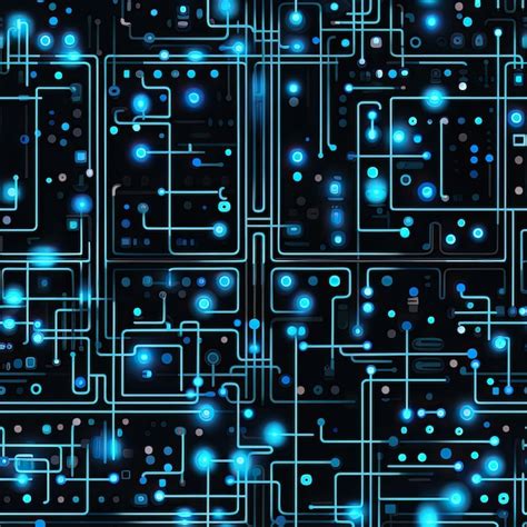 Premium Ai Image Technological Networks Contemporary Seamless Pixel Pattern