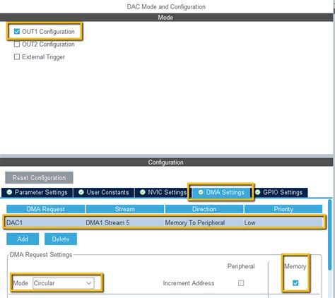 Solved Dont See Dac Output For Sine Wave With Dma Stmicroelectronics Community