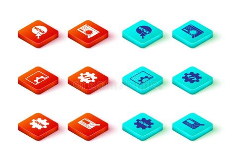 set ui or ux design web development front end and icon vector stock