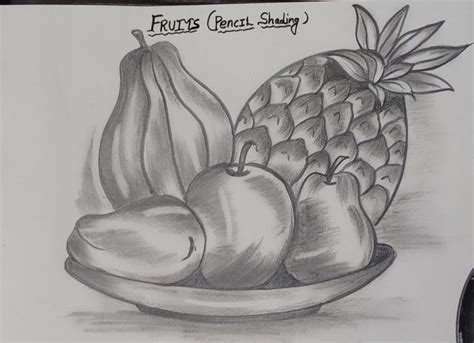Easy Pencil Shading Fruits Composition