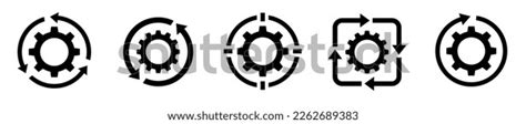 Workflow Icon Set Business Process Icon Stock Vector Royalty Free Shutterstock