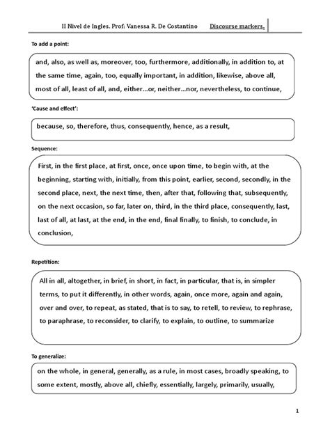 Discourse Markers Exercises Pdf Truth Cognitive Science