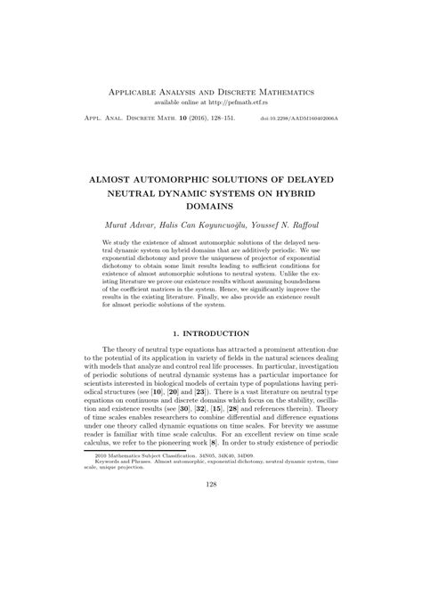 Pdf Almost Automorphic Solutions Of Delayed Neutral Dynamic Systems On Hybrid Domains