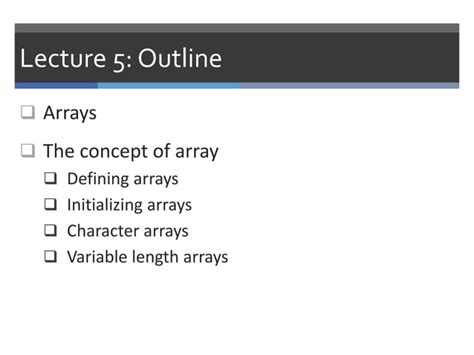 lecture 5arrays on c for beginner pptx programming languages computing