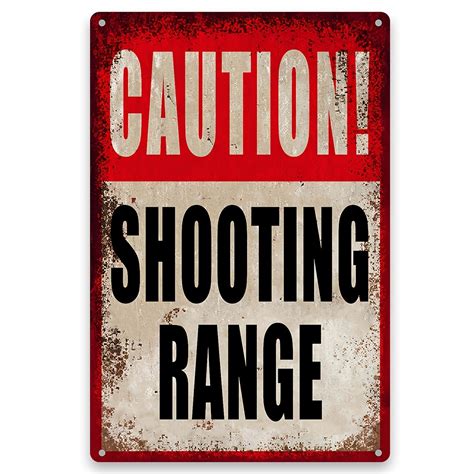 1pc Shooting Range Sign Durable Metal Tin Weather Proof Sign 8x12