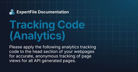 Tracking Code Analytics Expertfile Documentation