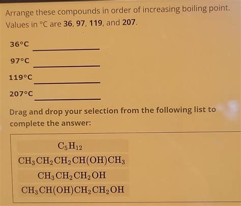 Solved Arrange these compounds in order of increasing | Chegg.com
