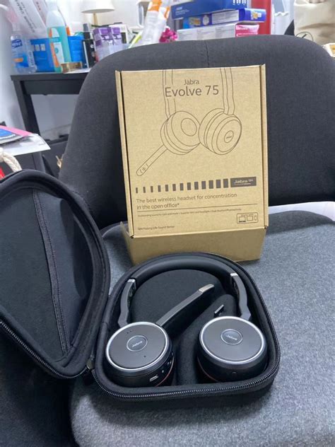 Jabra Evolve 75 Wireless Active Noise Cancellation Headset Audio Headphones Headsets On