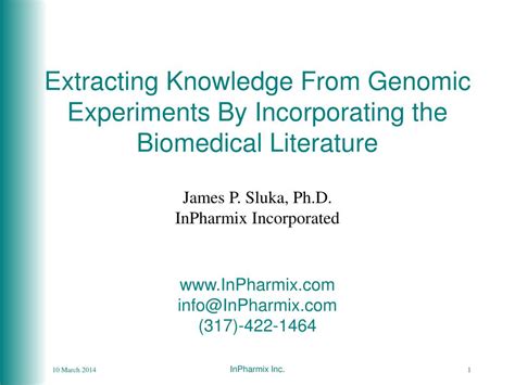 Ppt Extracting Knowledge From Genomic Experiments By Incorporating