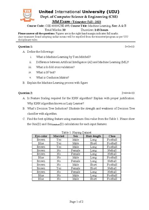 fall 2023 mid question page 1 of 2 mid exam trimester fall