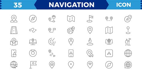Navigation Iconlocation Icon Set Containing Map Map Pin Gps