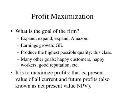 Ppt Profit Maximization Powerpoint Presentation Free Download Id