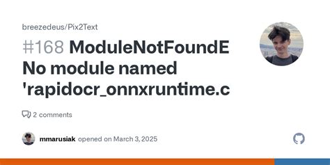 modulenotfounderror no module named rapidocr onnxruntime ch ppocr det