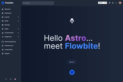 flowbite astro admin dashboard