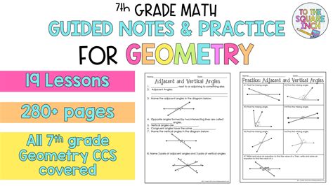 Geometry 7th Grade Math Guided Notes To The Square Inch