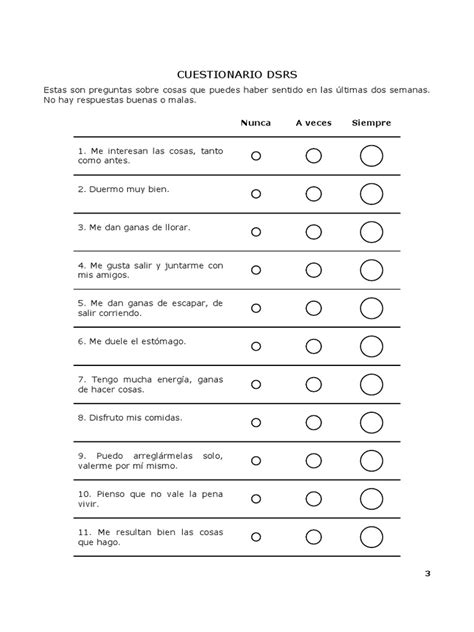 Cuestionario Dsrs Version Definitiva Pdf
