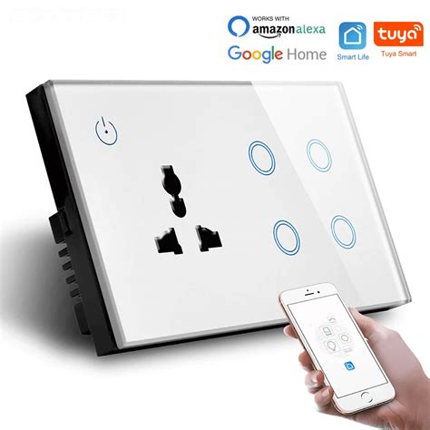 4 Gang Wifi Switch Socket Wifi Wall Power Smart Switch