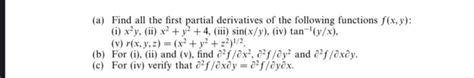 solved a find all the first partial derivatives of the