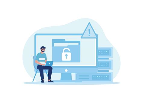 Hacker Break Into Locked Folder Concept Flat Illustration Vector Art At Vecteezy