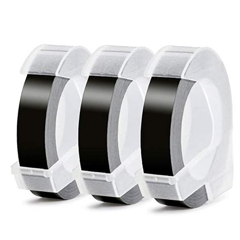 6 롤 엠보싱 라벨 메이커 테이프 3d 플라스틱 9mm X 3m 엠보싱 라벨 테이프 화이트 블랙블루레드그린 Dymo 라벨