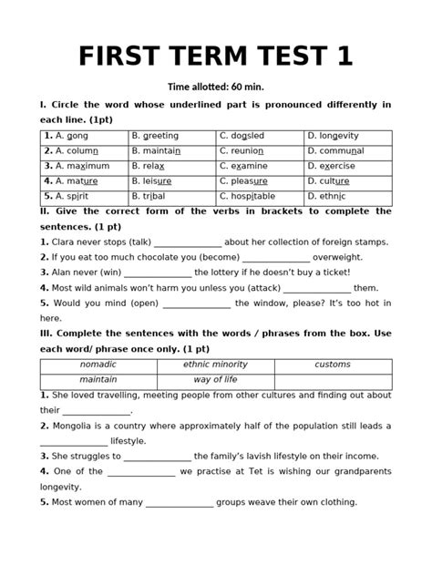 62 First Term Test Pdf Carnival