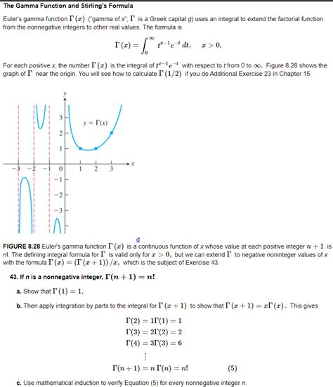 Solved The Gamma Function And Stirlings Formula Eulers