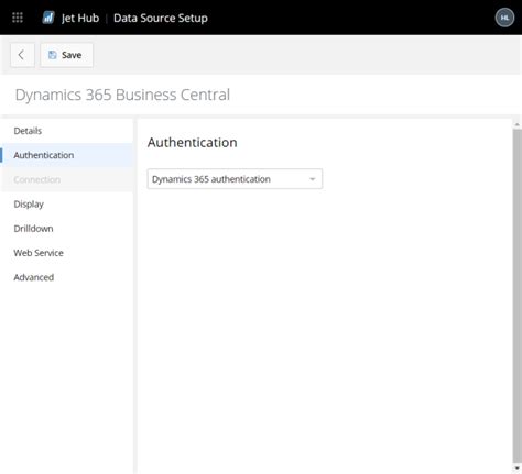 create a business central public cloud data source in jet hub jet