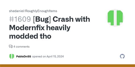 Bug Crash With Modernfix Heavily Modded Tho · Issue 1609 · Shedaniel