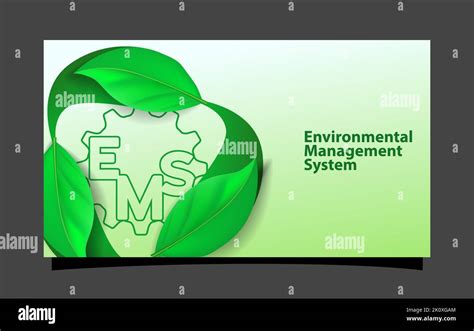 Ems Environmental Management System Concept Cyle Of Leaf And Gear Web Page Poster And
