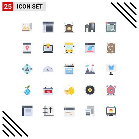 User Interface Pack Of 25 Basic Flat Colors Of Hack Service Bank Home Hotel Editable Vector