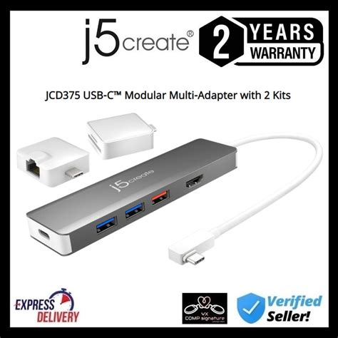 J Create JCD In Hab USB C Type C Modular Multi Adapter GEN Hub With OW PD LAN SD