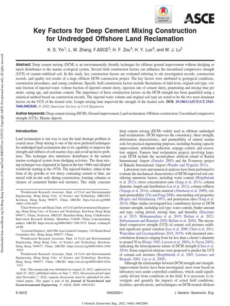 Yin Et Al 2023 Key Factors Dcm Pdf Silt Clay