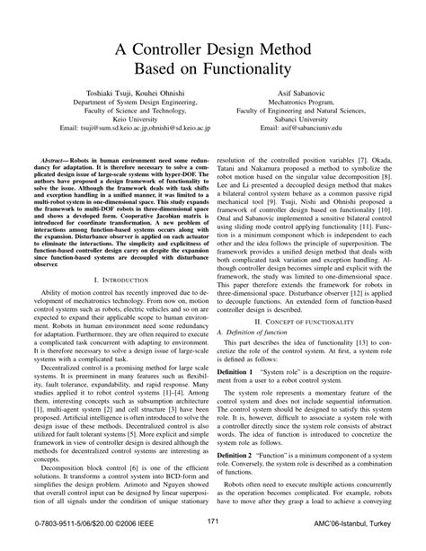 pdf a controller design method based on functionality