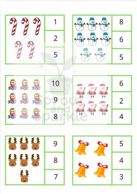 Christmas Counting Activities Numbers 1 10 Holiday Math Center
