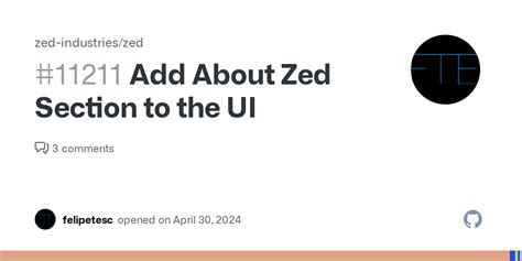 Add About Zed Section To The Ui · Issue 11211 · Zed Industrieszed