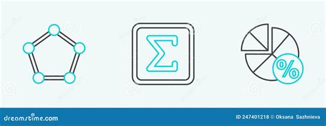 Set Line Graph Schedule Chart Diagram Geometric Figure Pentagonal Prism And Sigma Symbol