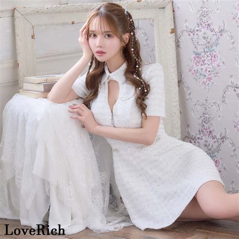 【楽天市場】1534 【smlサイズ2カラー】ジュエルツイード 袖あり フロントジップ カットアウト フレアスカート 美胸 美脚 ミニドレス